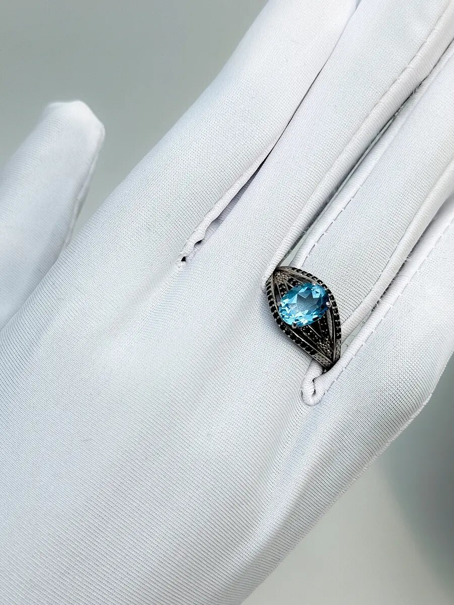 Кольцо, шпинель, топаз