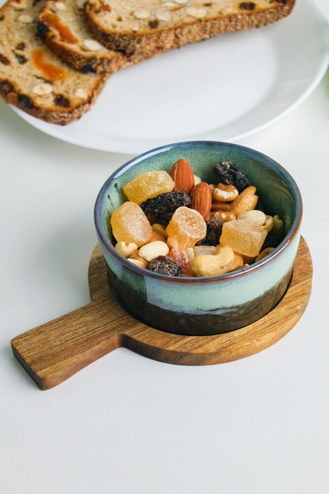 Сервировочный набор онелли, керамика, дерево, коричнево-зелёный, чаша 9 см, подставка 16х10 см, 2 предмета, Koopman International 278000730-1