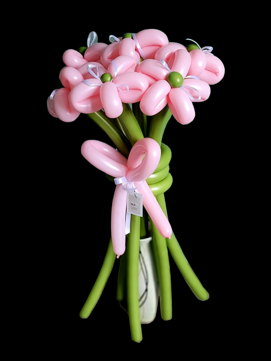 Нежный букет ромашек " Барби" из воздушных шаров ( шдм)