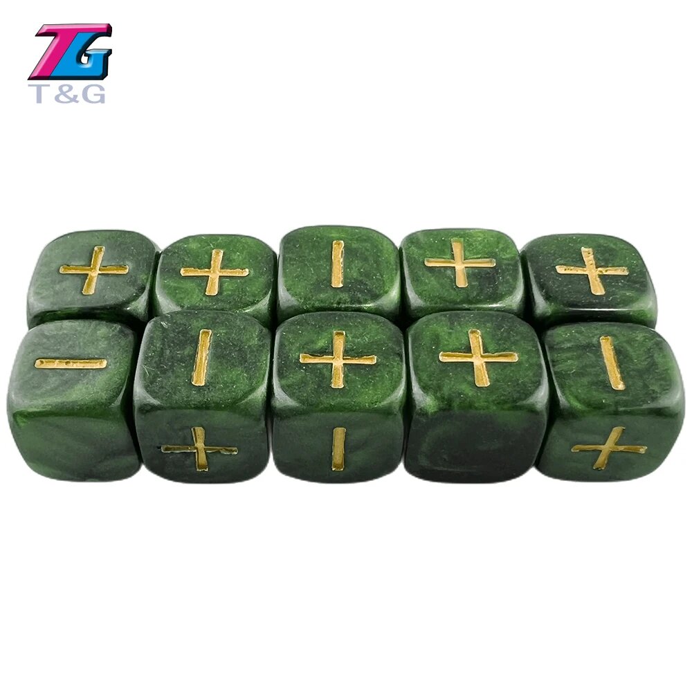 Набор кубиков D6 T&G 10 шт. зеленый