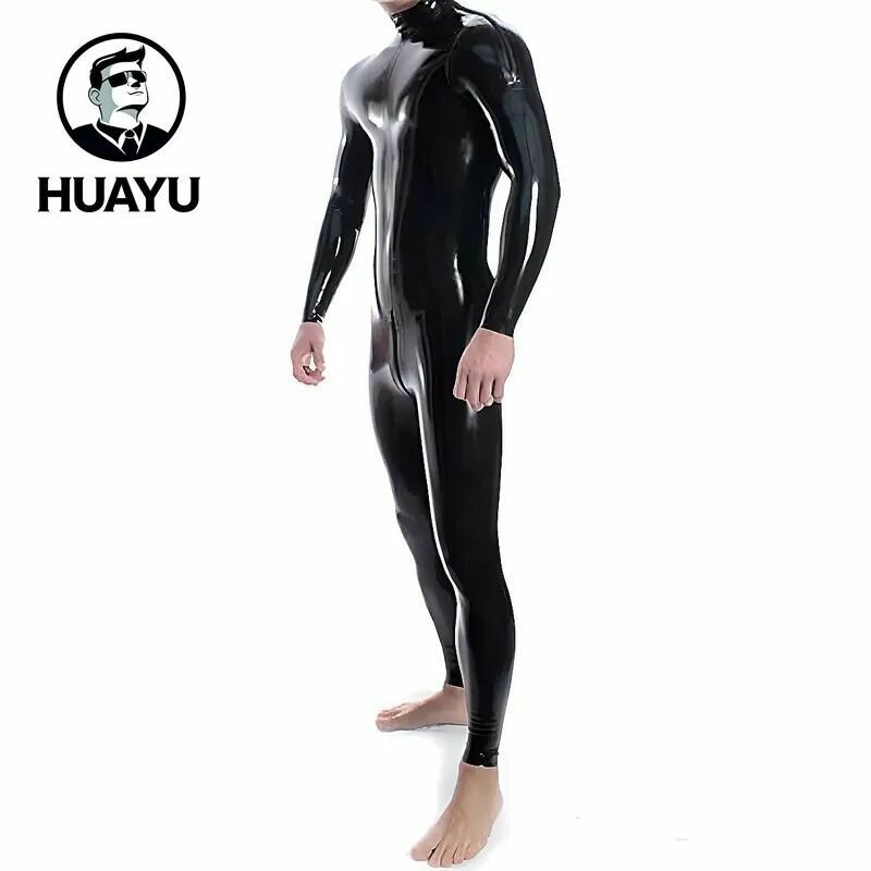 Латексный костюм эротическое боди для мужчин с открытой молнией для сексуальных ролевых игр