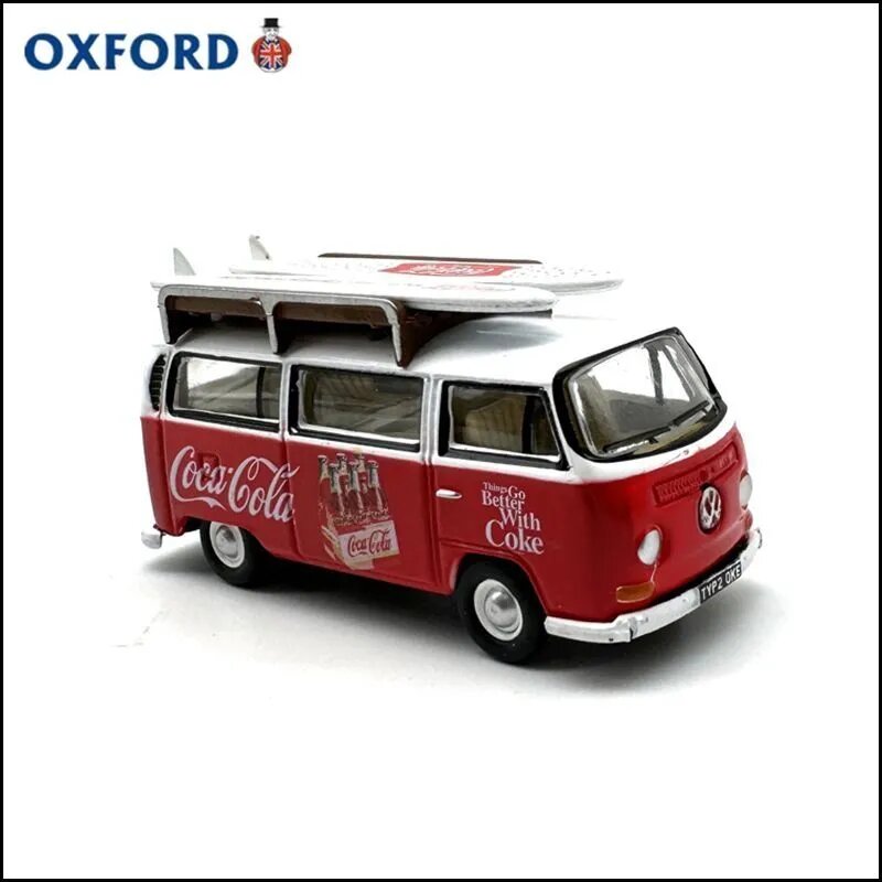 Машинка OXFORD 1/76 Volkswagen Bus - Coca-Cola Model Car, коллекционная