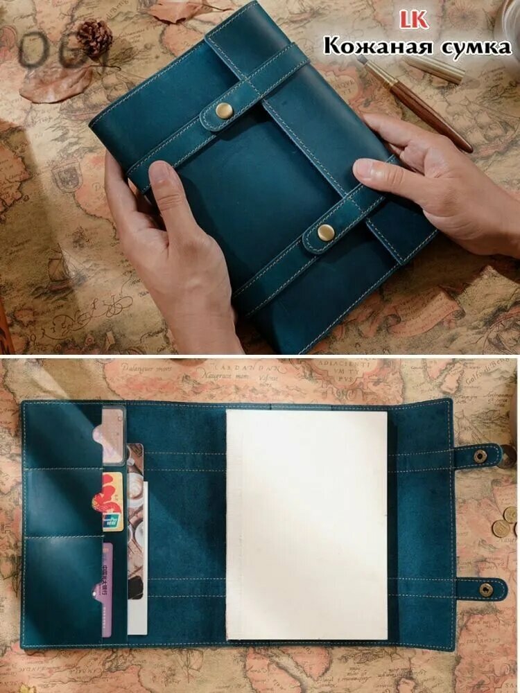 Обложка из натуральной кожи для блокнота, ежедневника, книги А5