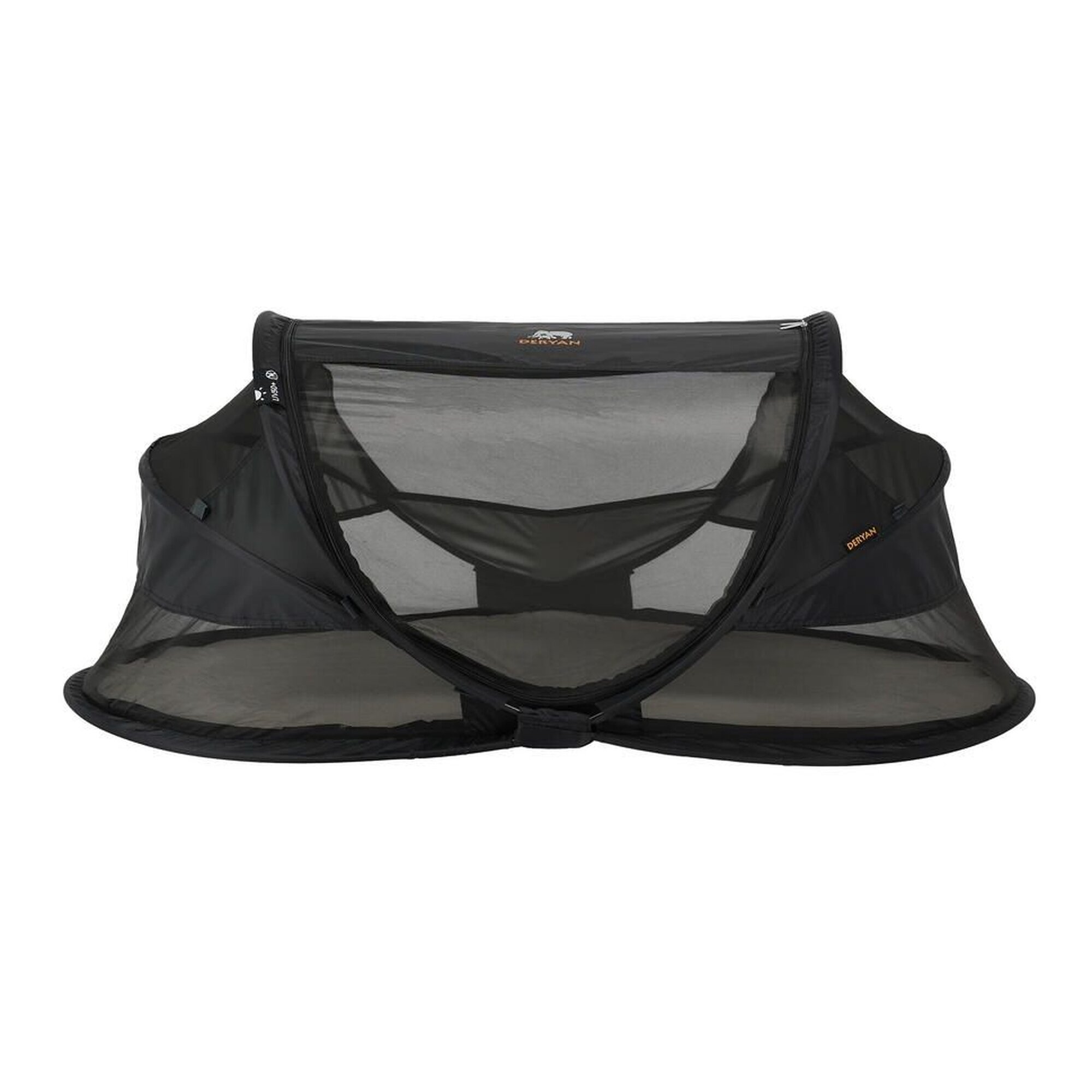Decathlon Роскошная детская походная кроватка Deryan Baby с самонадувающимся матрасом черная 120 см x 75 см x 50 см Черный