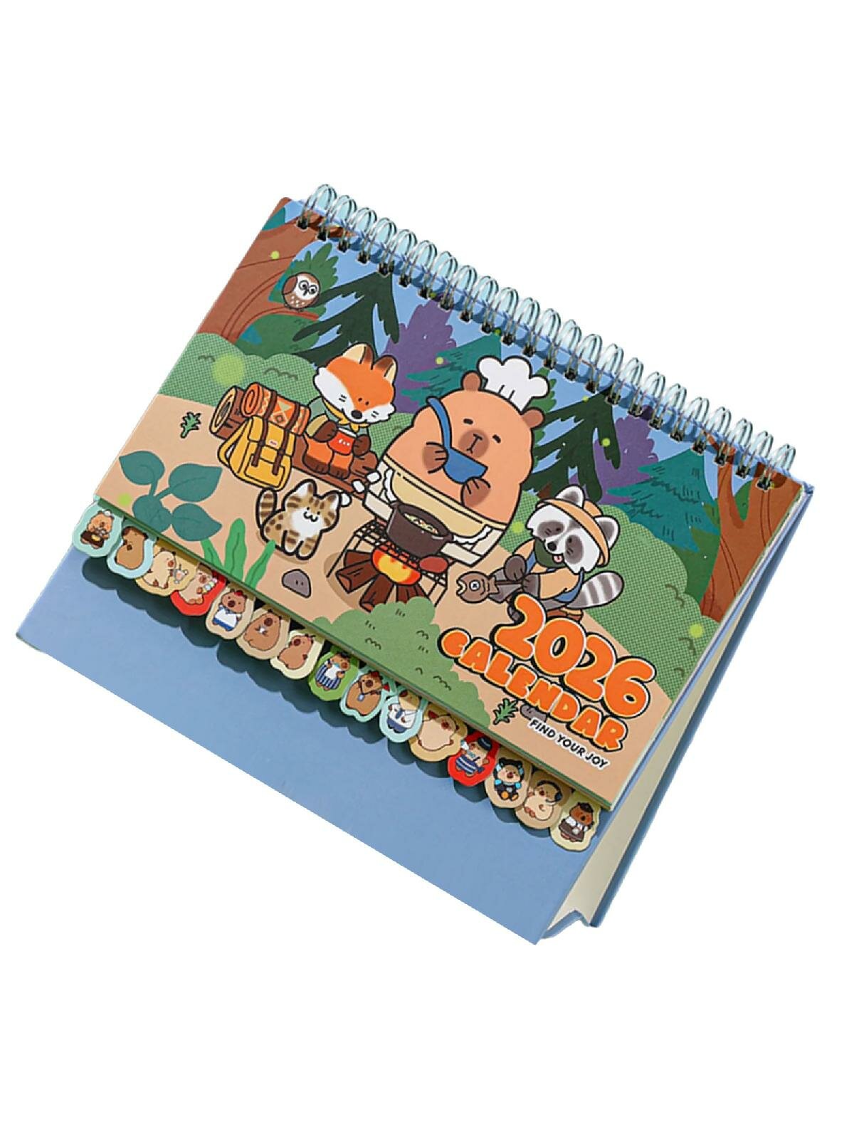 Настольный ежемесячный календарь на 2026 год Очаровательный календарь в стиле капибары Ежедневник