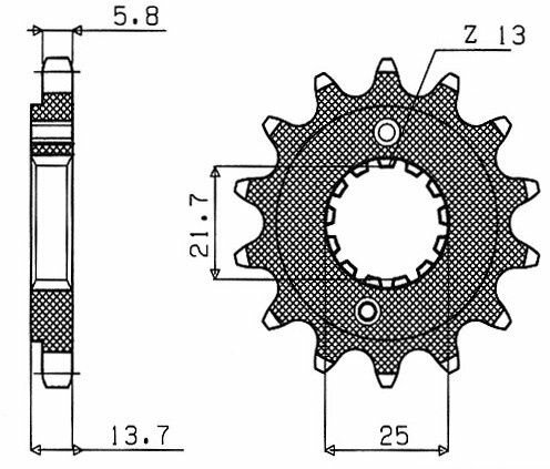 Звезда передняя Sunstar 37915 - 15 зубьев стальная (JTF1307.15)