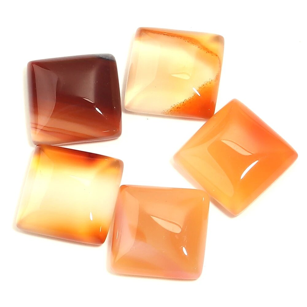 Кабошоны из натурального камня Xinyao 5 шт. Оранжевый, red agate