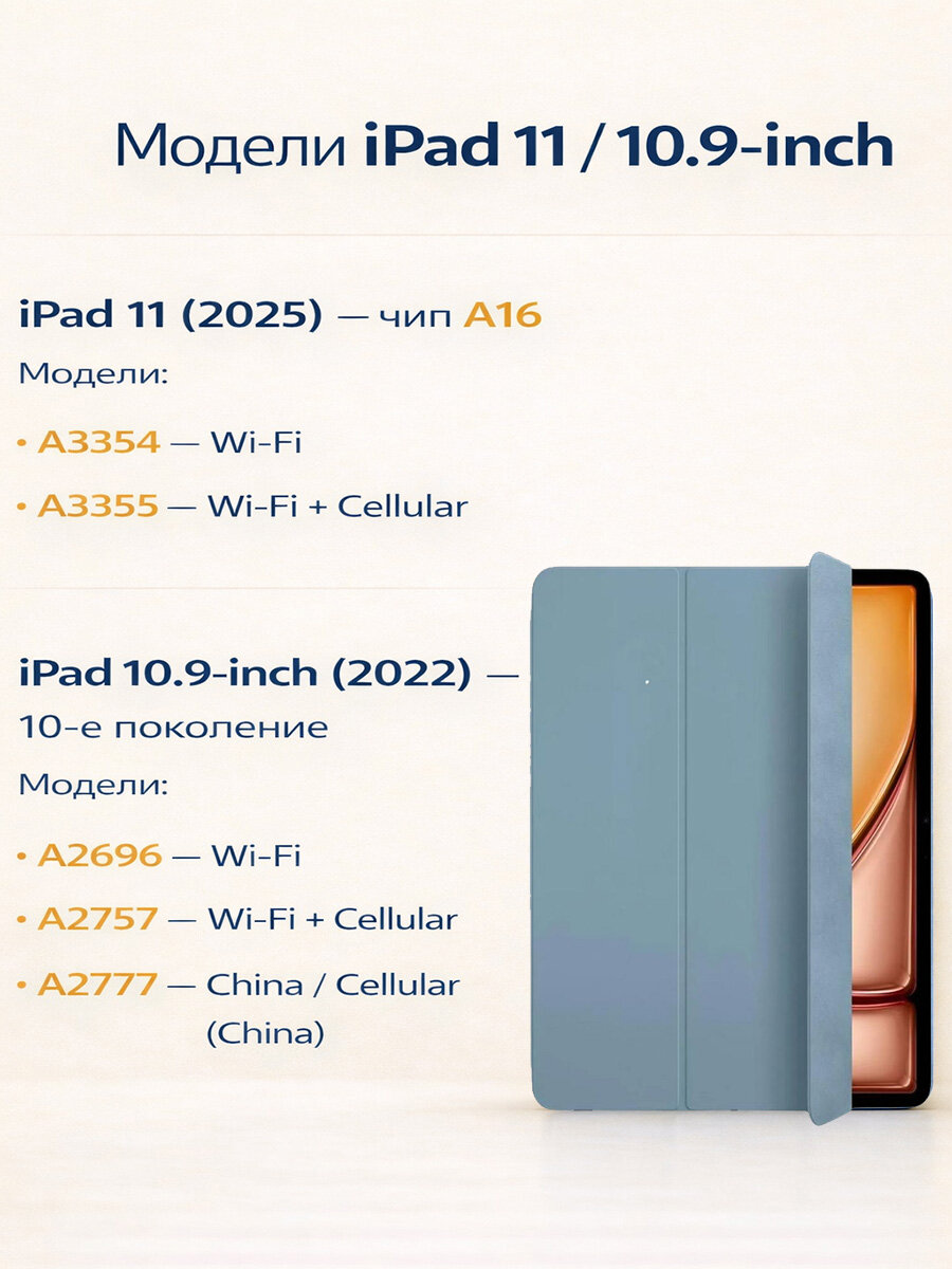 Чехол на Apple iPad 11 A16 (2025) / iPad 10.9 (10-го поколения) 2022 года, Smart Folio (магнитное крепление), дикий кактус