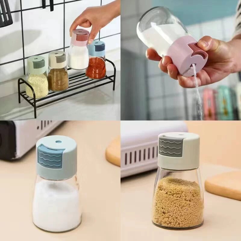 Набор точного дозатора соли с 2 предметами: розовый и зеленый для организации кухни - домашнее принадлежность