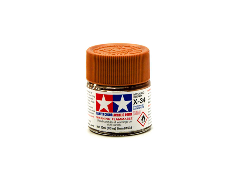X-34 Metallic Brown, acrylic paint mini 10 ml. (Коричневый металлик) Tamiya 81534