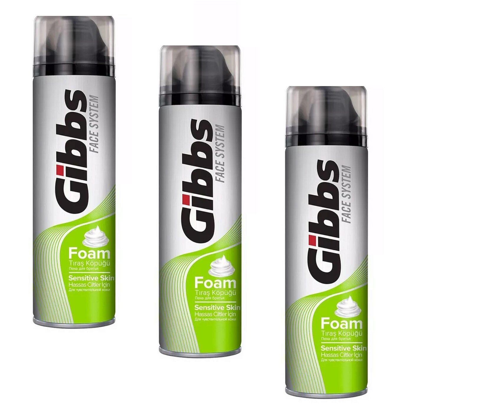 Пена GIBBS для бритья Sensitive, 400мл 3шт