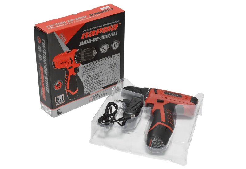 Шуруповерт аккумуляторный парма ДША-02-2012/1Li