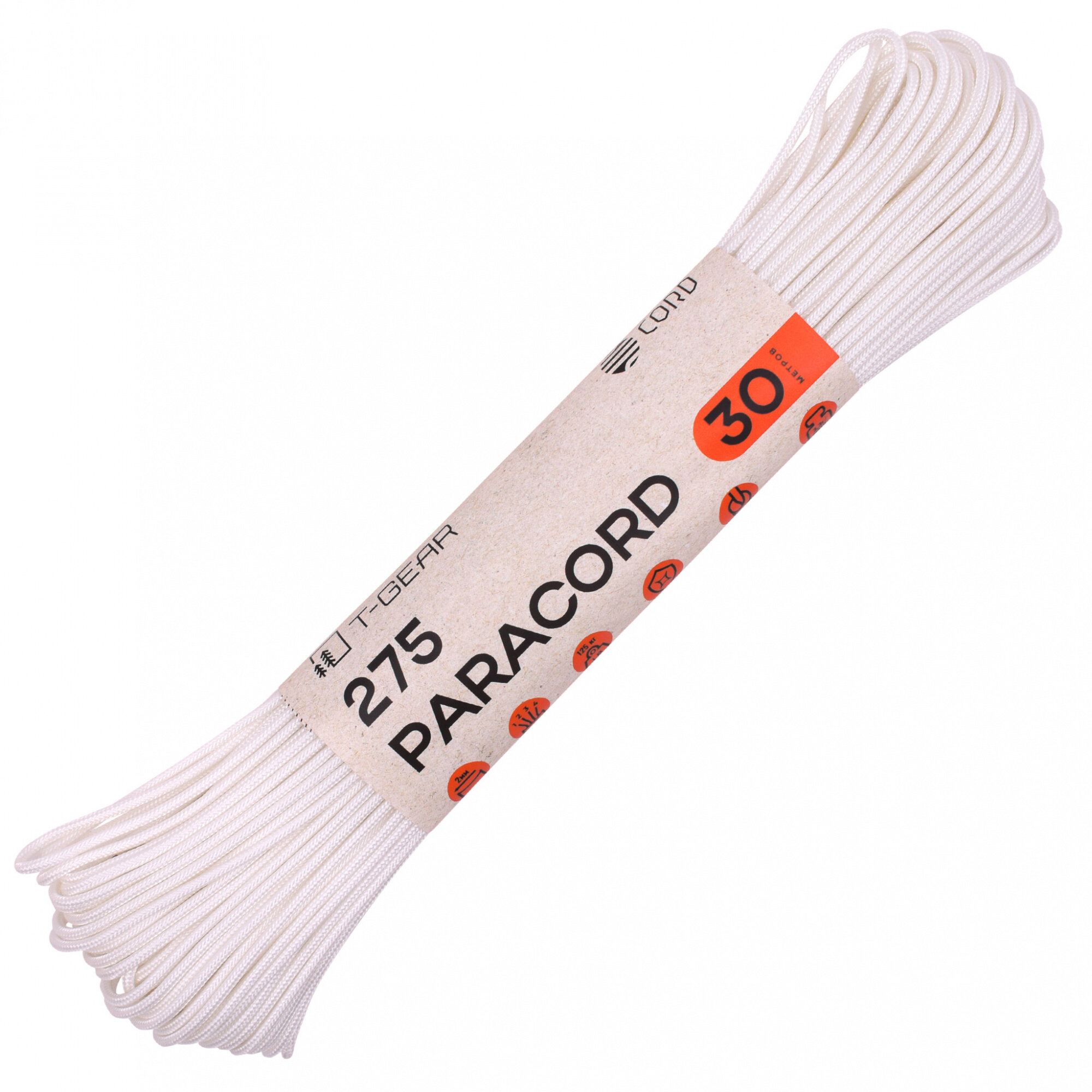 Паракорд 275 T-Gear x CORD nylon 30 метров (расцветка - White)