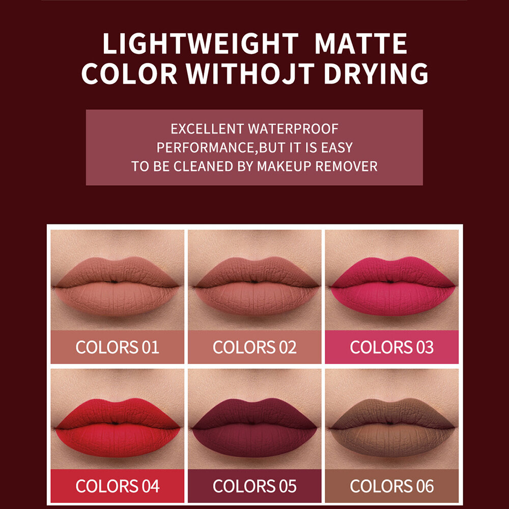 HANDAIYAN Matte Velvet 12 Color Lip Gloss Liquid Lipstick Lip Glaze Makeup 05#