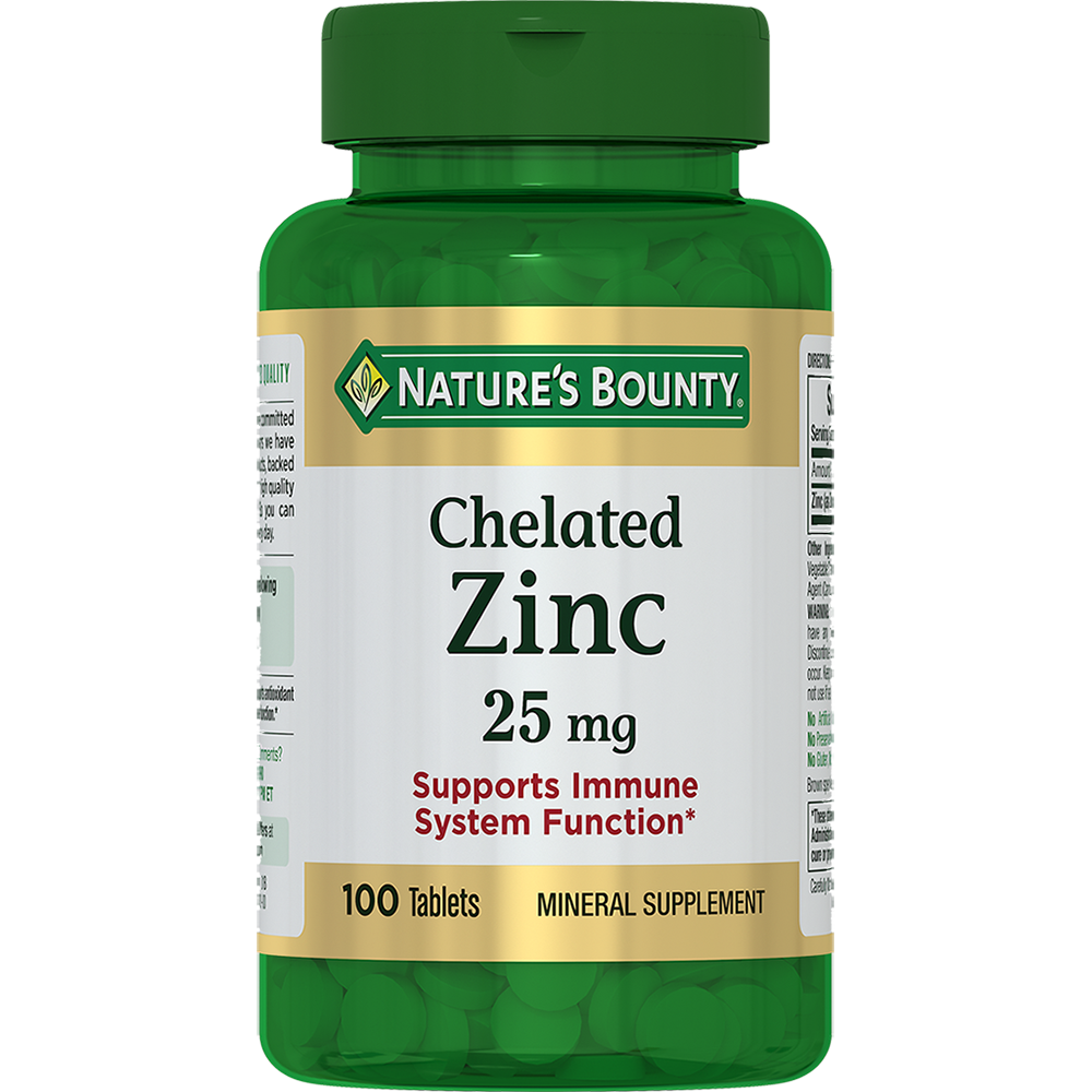 БАД Nature's Bounty Таблетки "Хелат цинка 25 мг", 100 шт. Chelated Zinc 25 mg