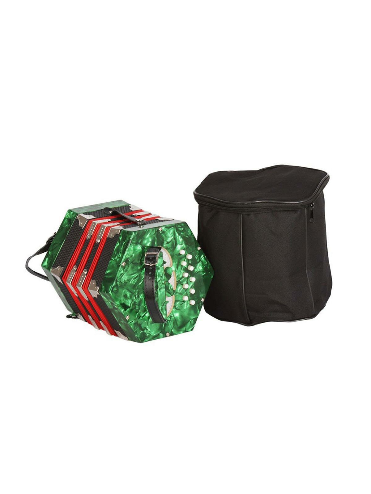 Гармошка Инструмент 20 Клавиш 40 Язычковый Портативный Шестигранный Аккордеон-Гармошка