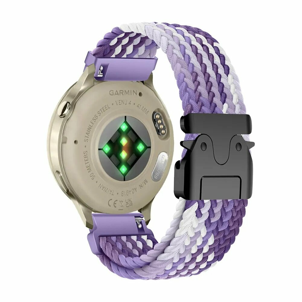 Нейлоновый спортивный ремешок для Garmin Venu 4 - 41mm, 18mm, Эластичный тканевый Ремешо с магнитной застёжкой
