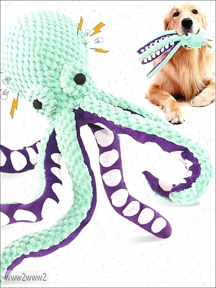 Игрушка для собак с пищалкой и шуршалкой прочная дразнилка 2 в 1 Осьминог