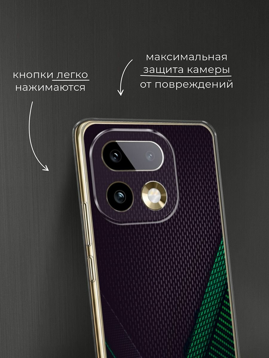 Чехол на Realme 16 Pro+ / Реалме 16 Про+ с принтом Зеленый карбон — фото 1