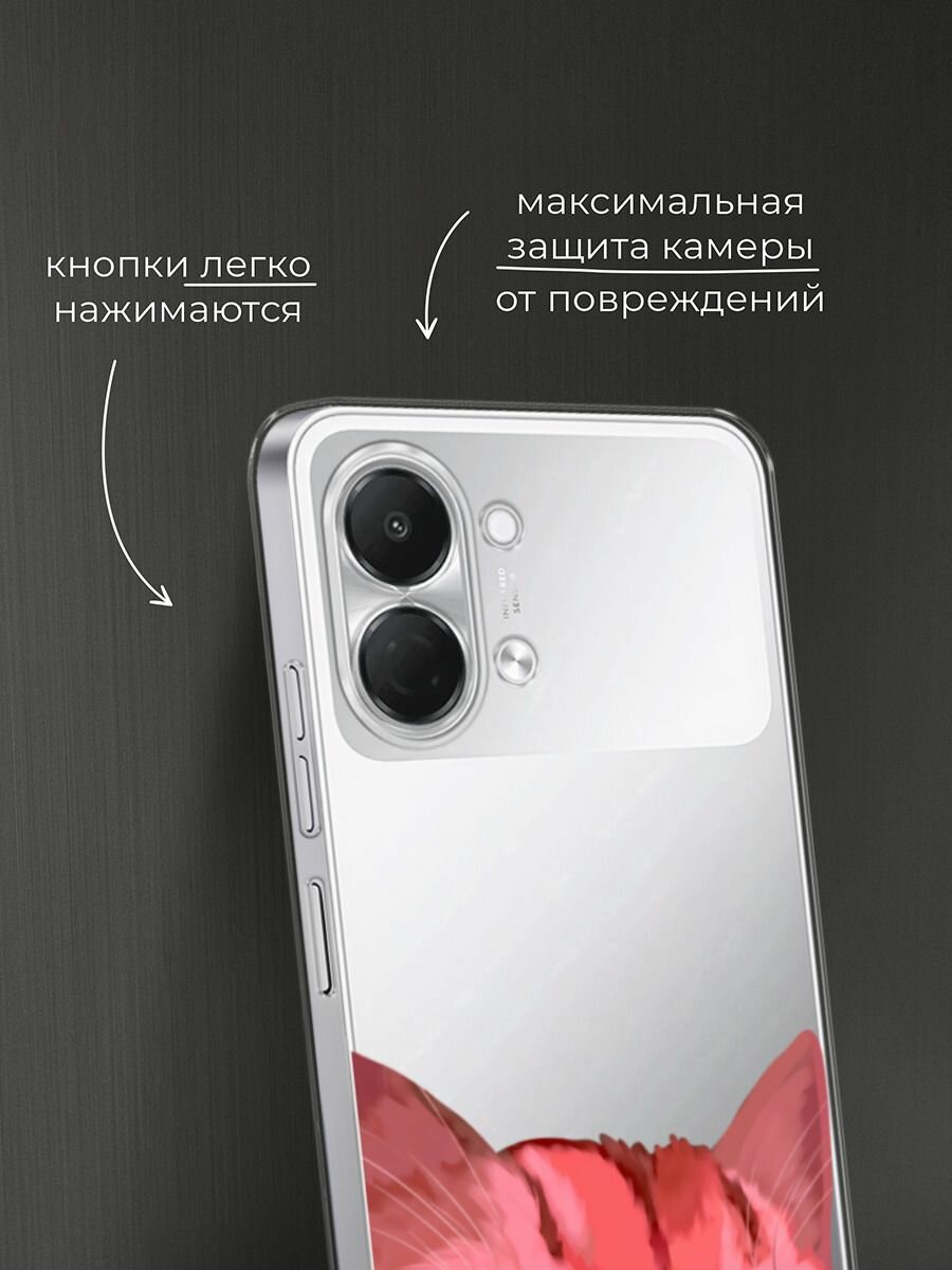 Чехол на Tecno Spark Go 3 / Текно Спарк Го 3 с принтом Affectionate cat, прозрачный — фото 1