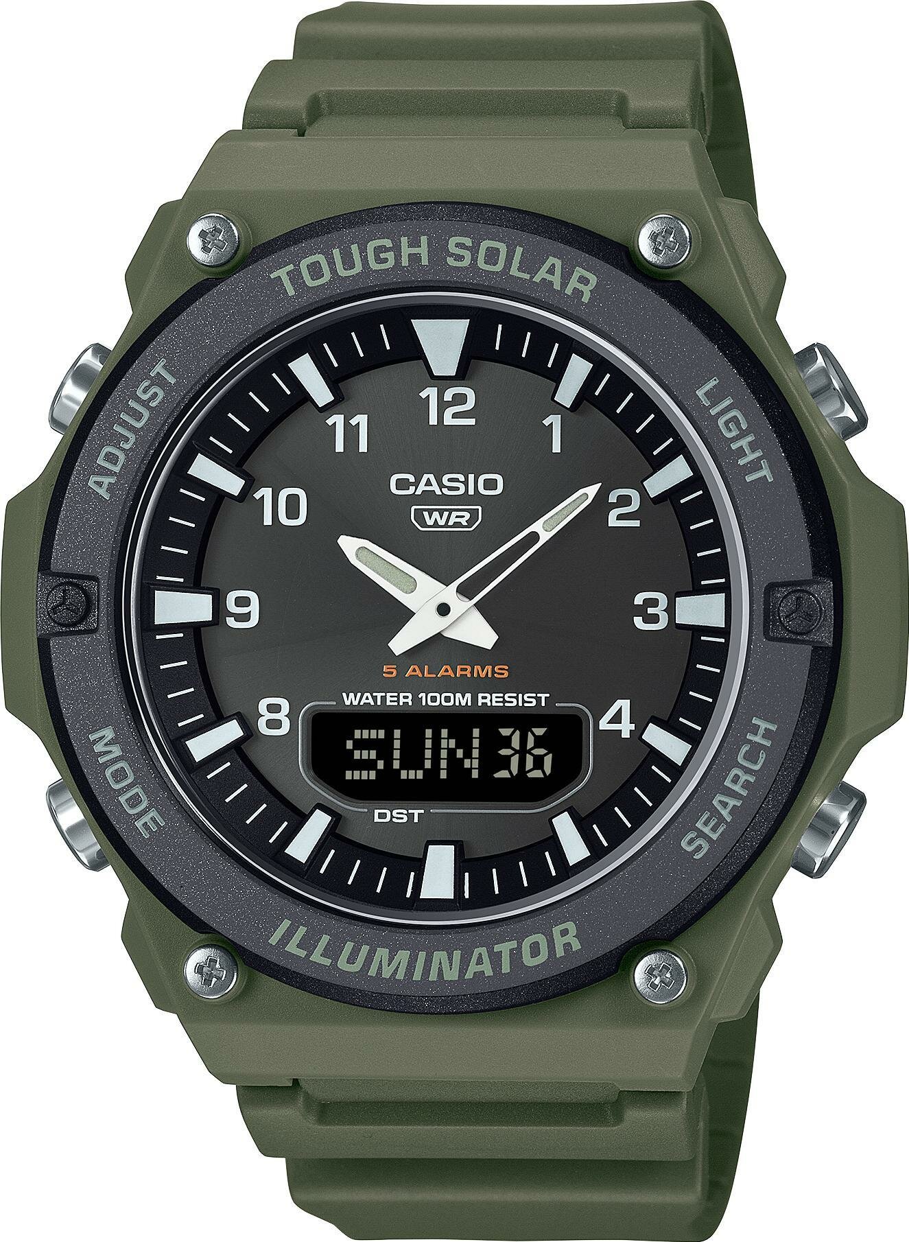 Наручные часы CASIO, зеленый, черный — фото 1