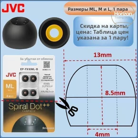 Амбушюры JVC Spiral Dot ++ EP-FX10 (1 пары ML)