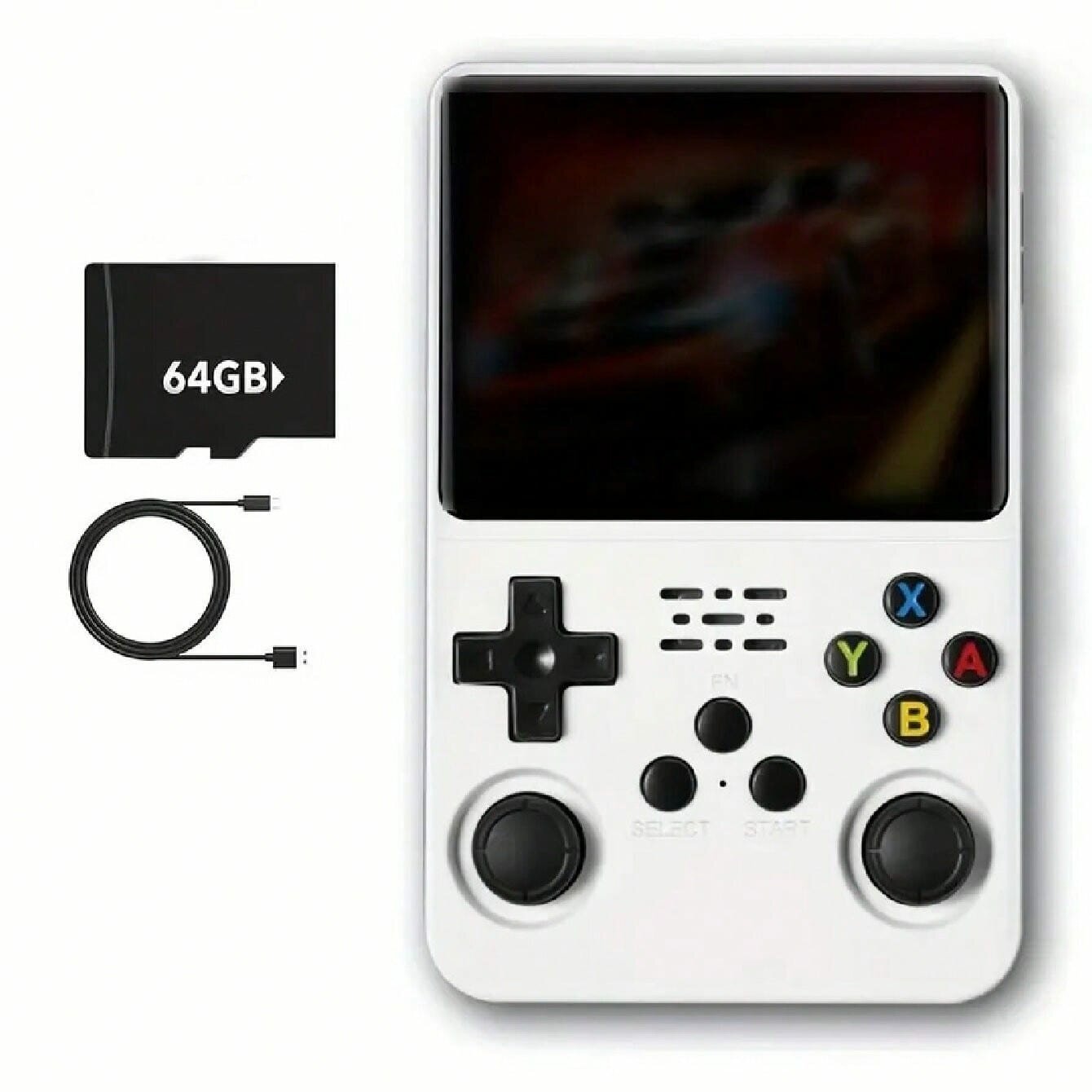 R36S Ретро портативная игровая консоль, Белый 64G
