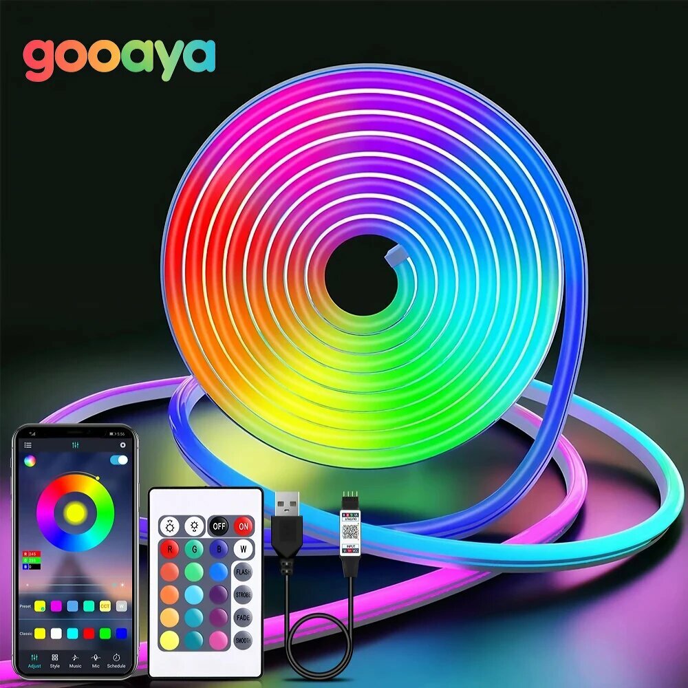 RGB неоновая лента 1m, Bluetooth, App