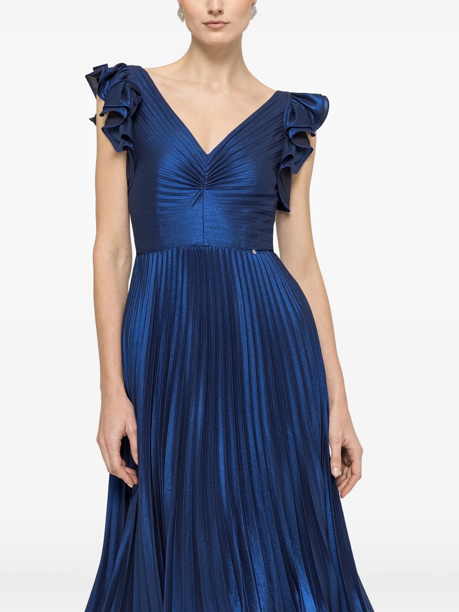 Платье Ruffled pleated midi dress