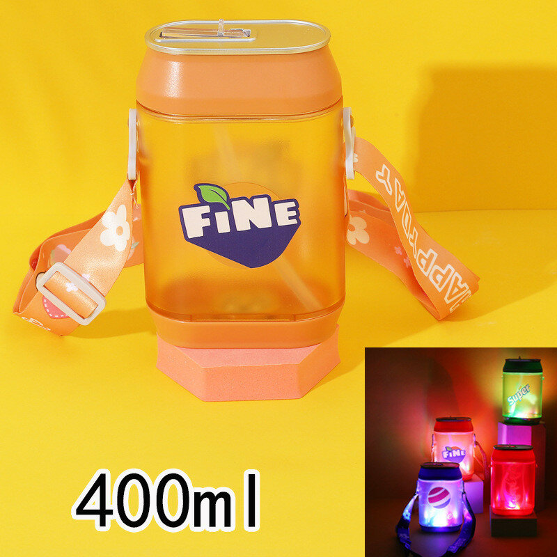 Shapedesign flashing light drinkware with sealing features for casual and gift scenarios orange