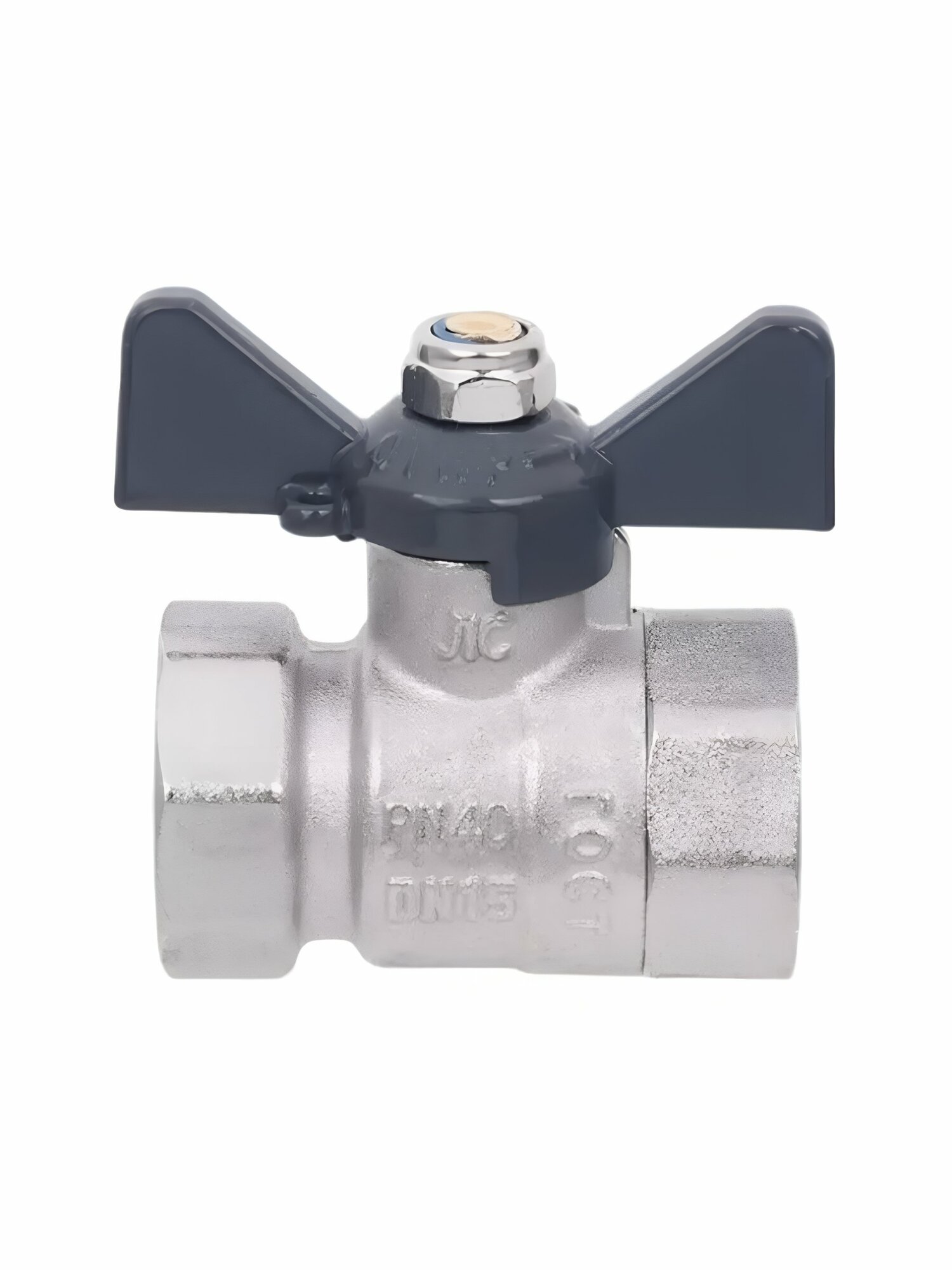Кран для воды AquaLink 3/4 дюйма, г-г, латунный, с ручкой-бабочкой, артикул 01156, надежная запорная арматура для дома.