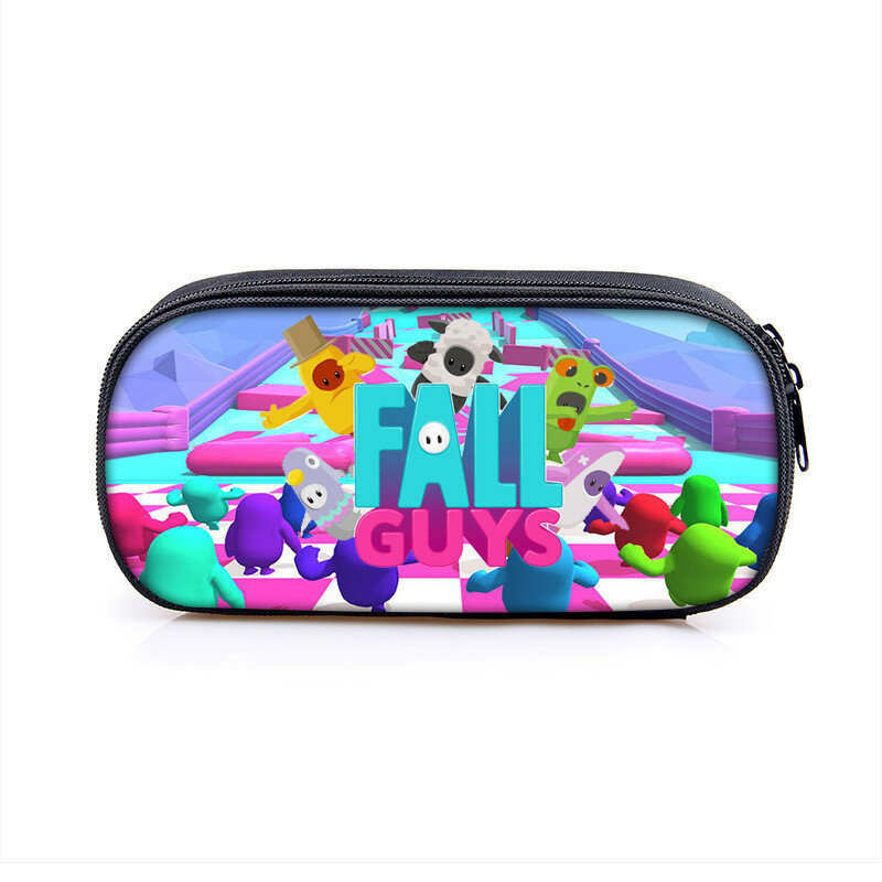 Fall guys cartoon pen holder with waterproof nylon material for classroom use, 10 color