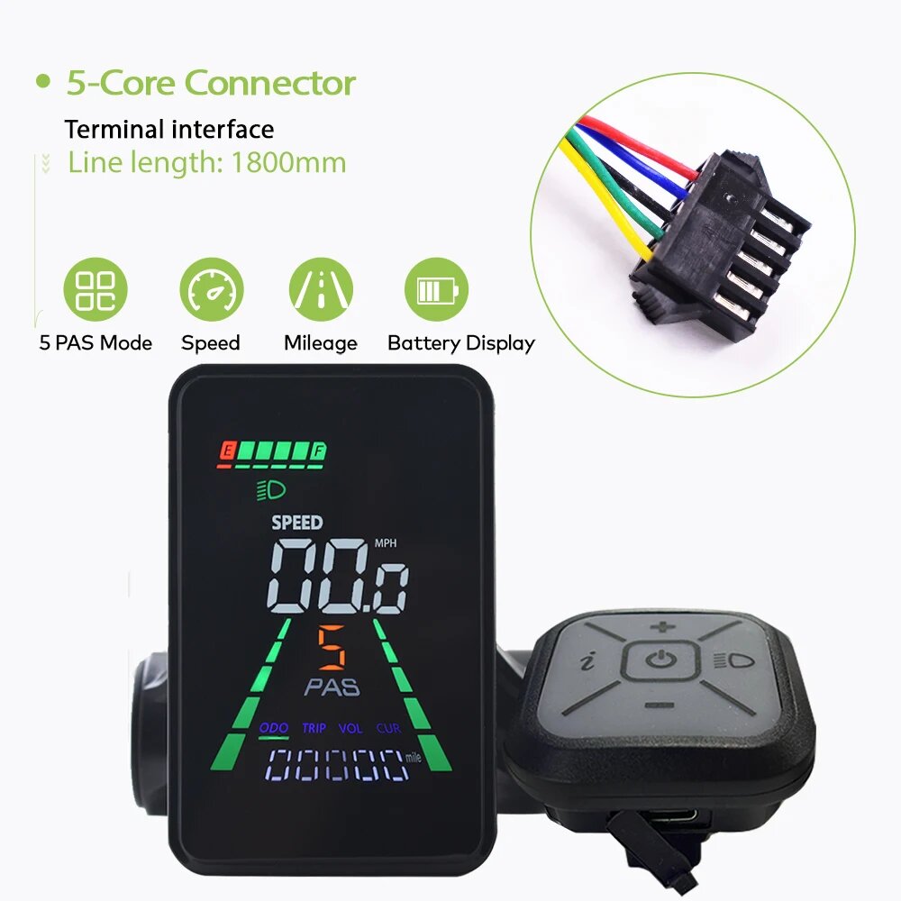 Дисплей для электровелосипеда Haytrix L5, черный, SM 5PIN