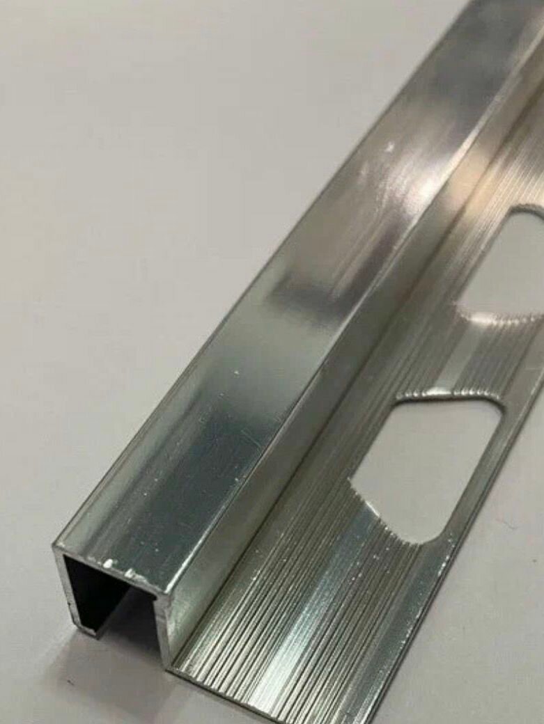 П-образный профиль 10х10 мм, Анодированный алюминиевый, Серебро глянец 2700 мм -1 шт