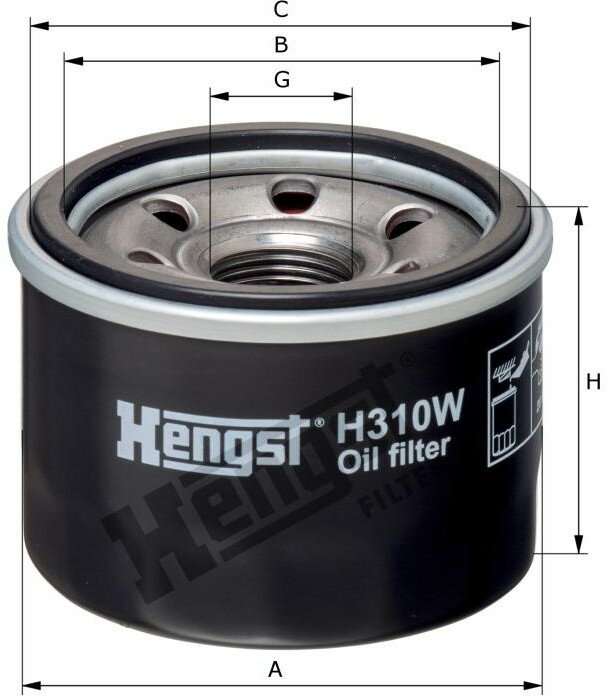 Фильтр масляный HENGST H310W Smart Fortwo 07-