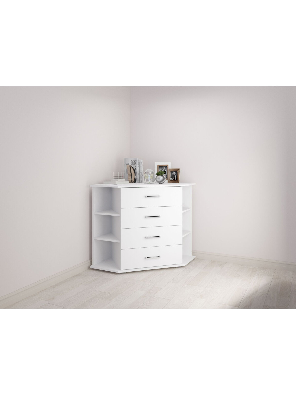 Угловой комод "Катрин 7 белый" Huge Mebel. Ширина 770 Высота 790. Комоды