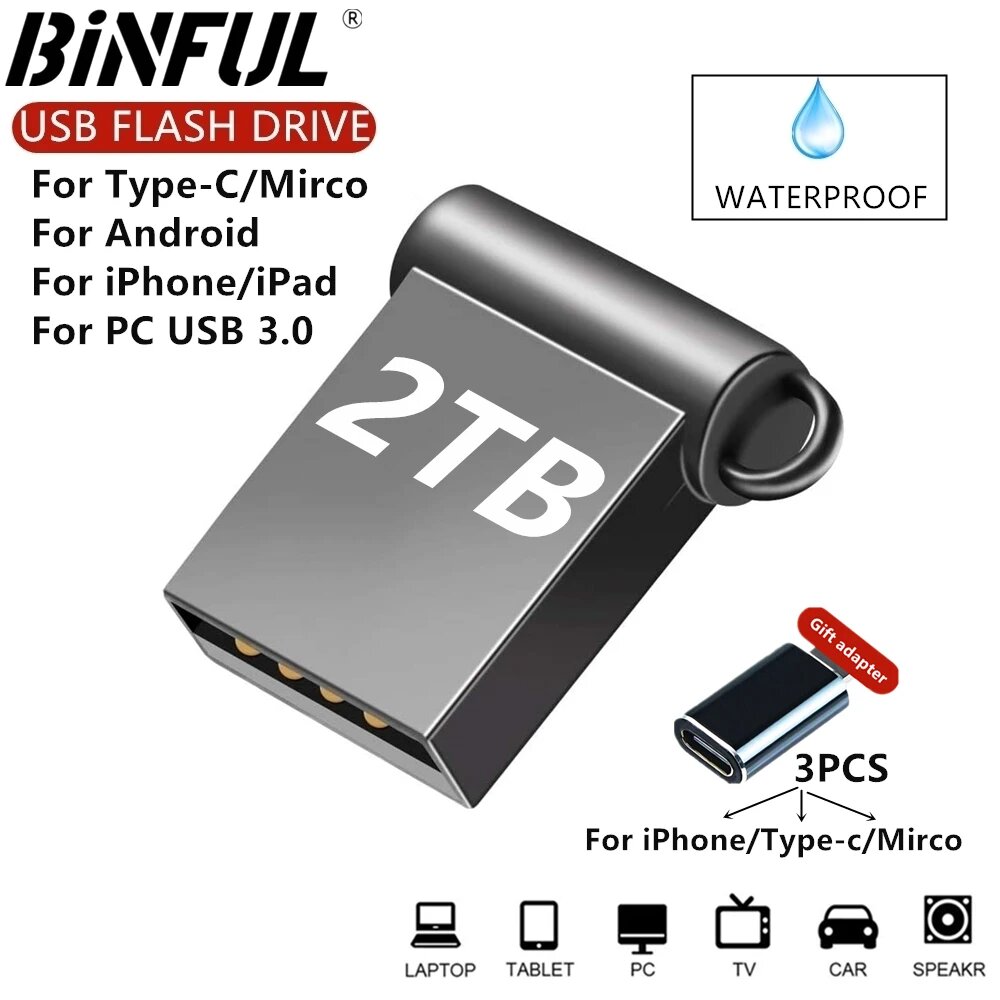 Флеш-накопитель BiNFUL KM280 USB 3.0 512 ГБ/256 ГБ/128 ГБ 512 ГБ