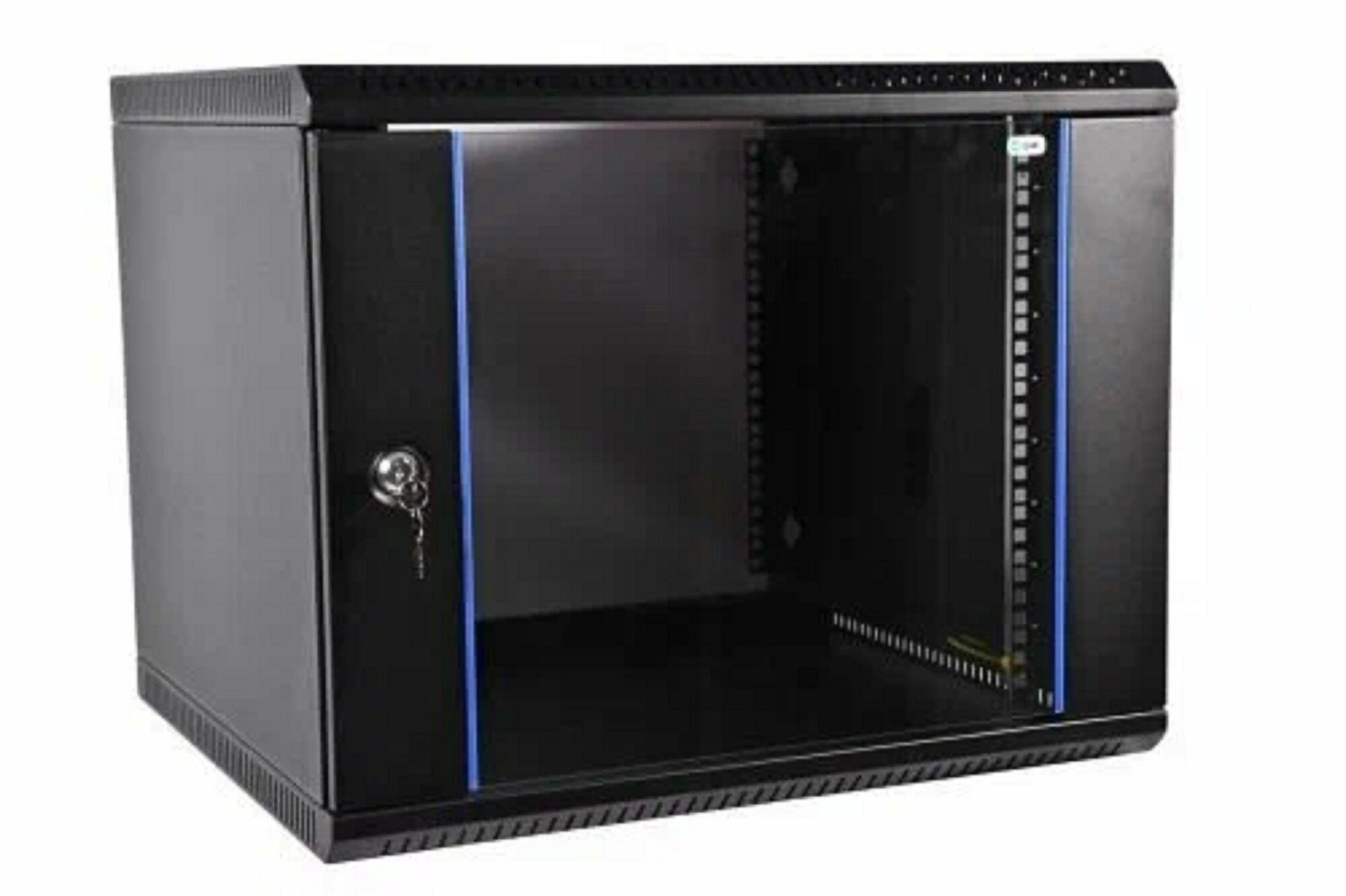 Шкаф настенный 19", 9U ЦМО ШРН-Э-9.650-9005 (600 × 650) дверь стекло, черный