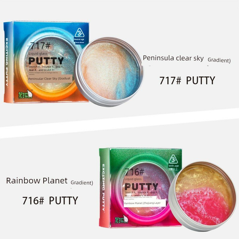 Набор радужной градиентной слизи - Peninsula Sunny и Rainbow Planet, Нон-Ньютоновские игрушки для снятия стресса