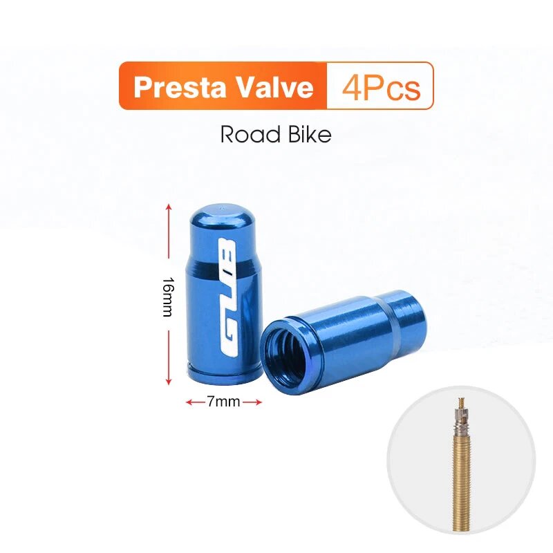 Гайка клапана Presta синяя, 4шт для велосипеда