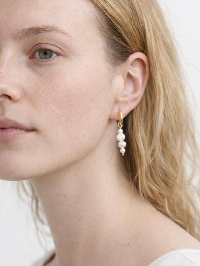 Серьги конго, жемчуг пресноводный