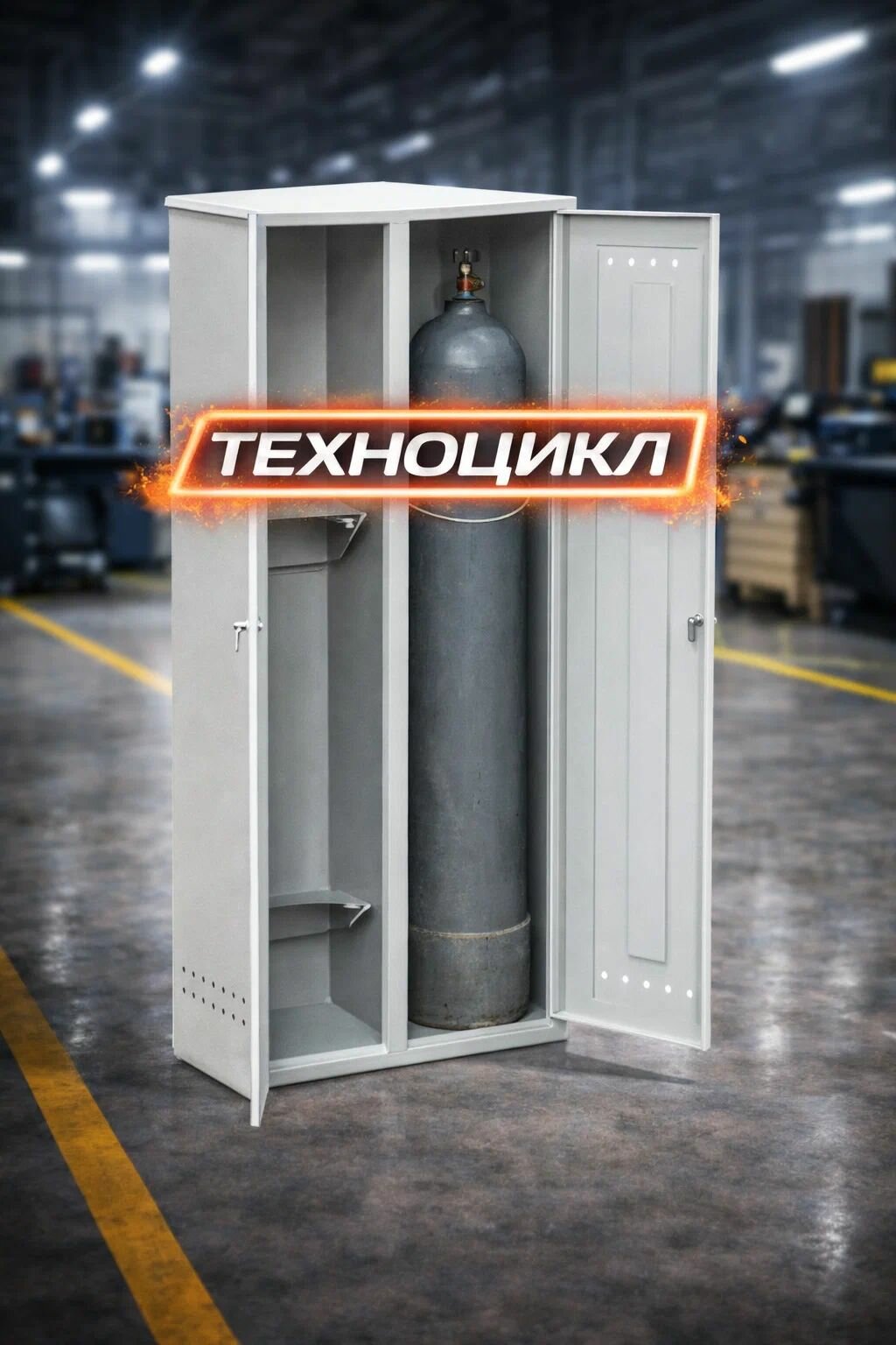 Шкаф металлический для двух газовых баллонов 1600x1050x390 мм техноцикл