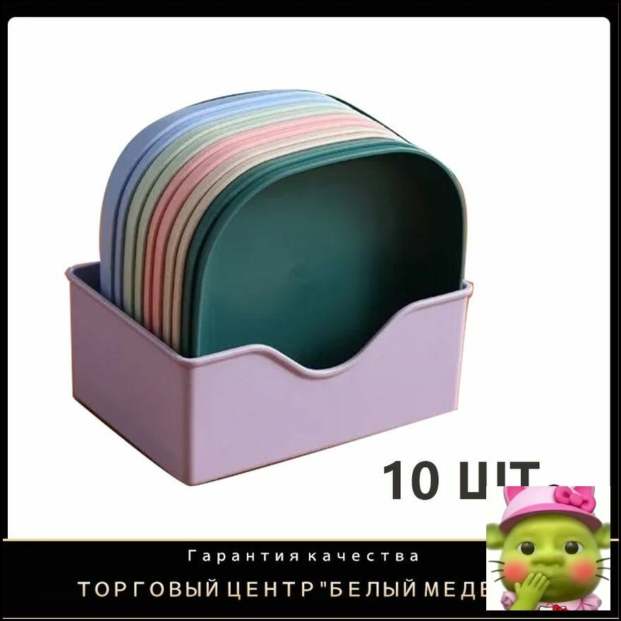 Набор пластиковых тарелок / Многоразовые пластиковые тарелки