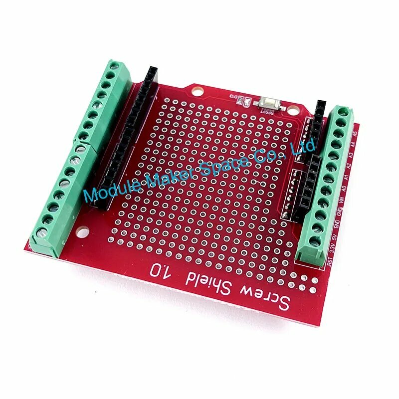 Прото-винтовой щиток для Arduino, кнопка сброса с открытым исходным кодом, D13, светодиод, для макетной платы, терминал 3,81, двусторонняя печатная плата, SMT, припой, сделай сам