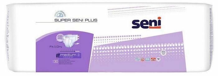 Подгузники для взрослых SENI супер сени плюс air д/взрослых 2 medium средн. 30 шт