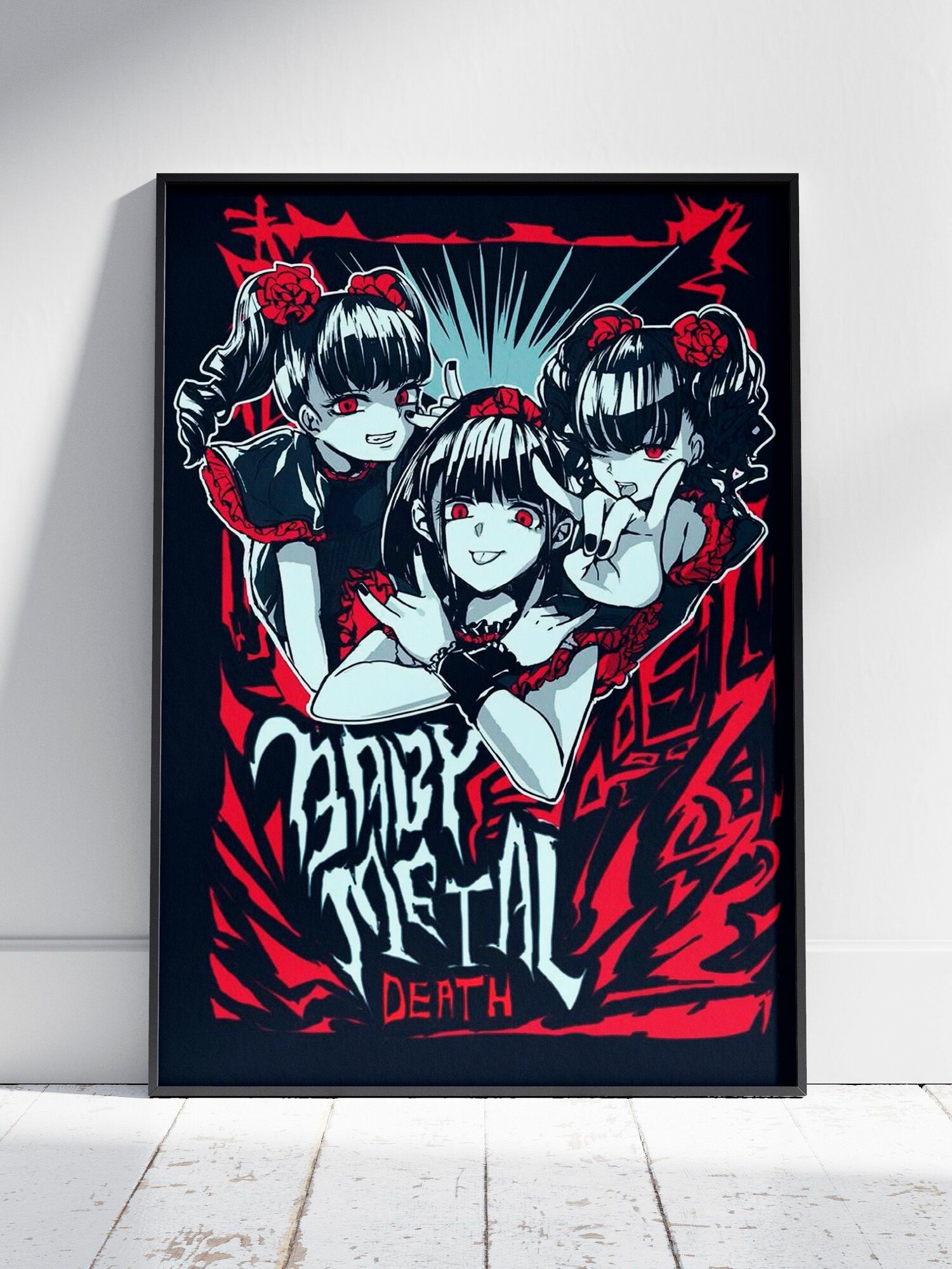 Плакат на стену для интерьера Бэйбиметал (BABYMETAL 6) - Постер по японской музыке и артисту J POP формата A4 (21x30 см)