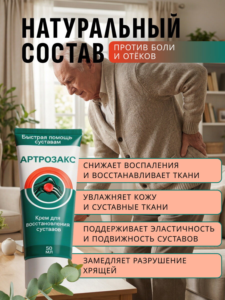 Крем для суставов и связок Артрозакс, для восстановления суставов, 50 мл — фото 1