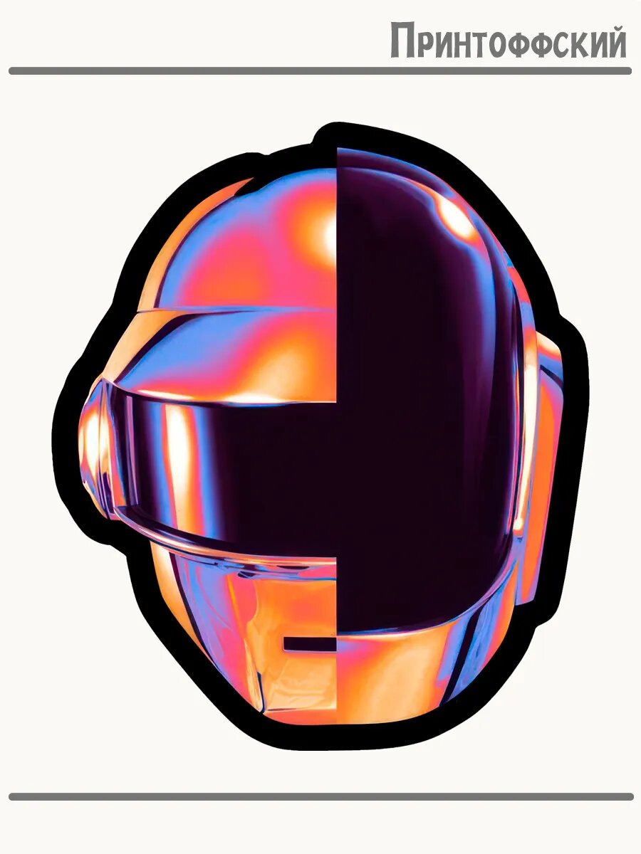Термонаклейка для одежды и аксессуаров DTF-печать маска робота из группы daft punk