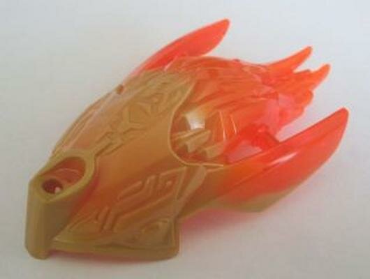 Деталь Lego 24162pb04 Bionicle Creature Head/Mask with Marbled Trans-Neon Orange Pattern
