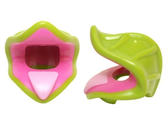 Деталь Lego 20611pb01 Minifigure, Headgear Head Cover, Costume Plant Venus Fly Trap with Lime Leaves and Bright Pink Tongue Pattern